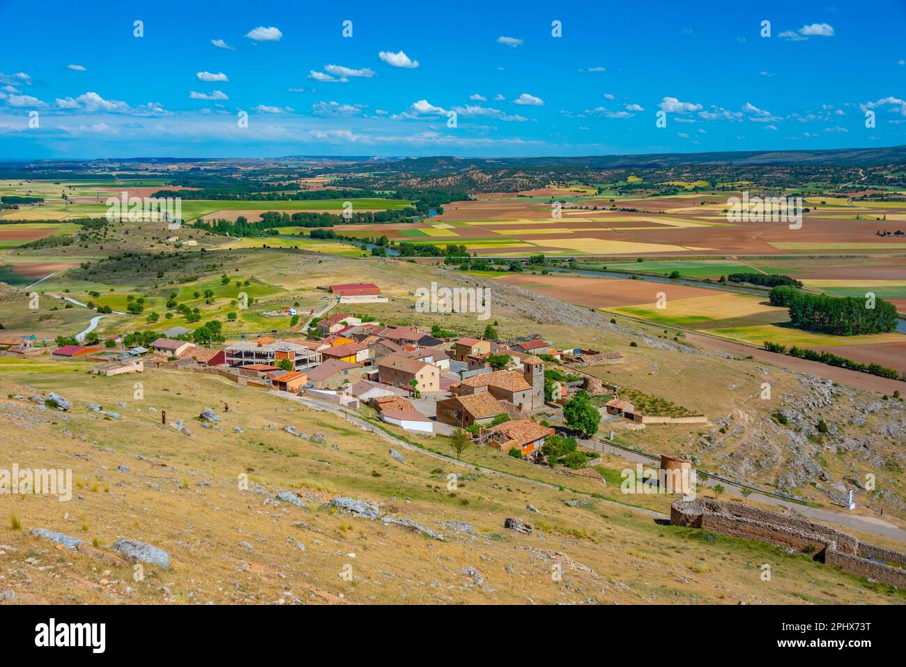 Aerial view of Gormaz village in Spain Stock Photo - Alamy