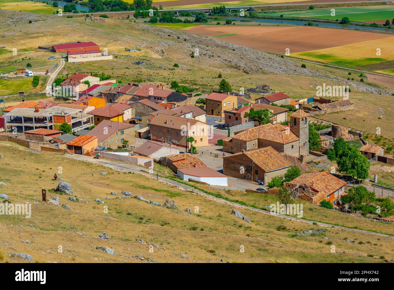 Aerial view of Gormaz village in Spain Stock Photo - Alamy