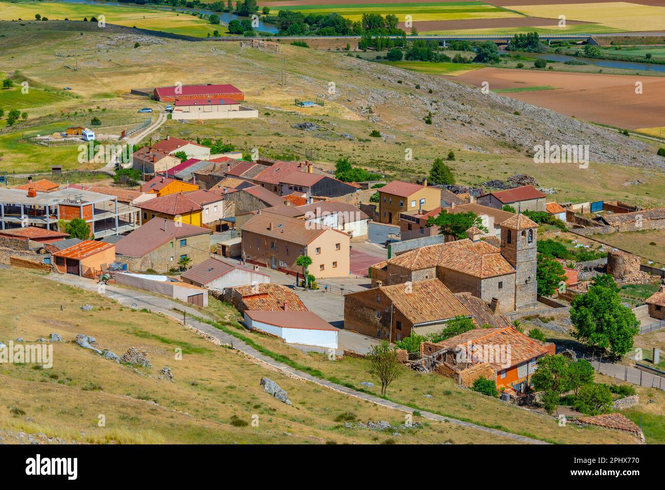 Aerial view of Gormaz village in Spain Stock Photo - Alamy
