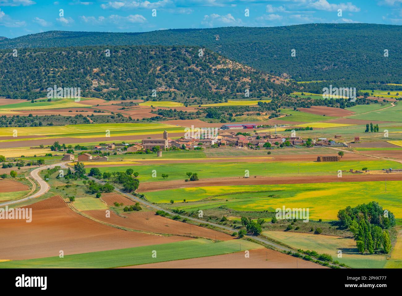 Aerial view of Gormaz village in Spain Stock Photo - Alamy