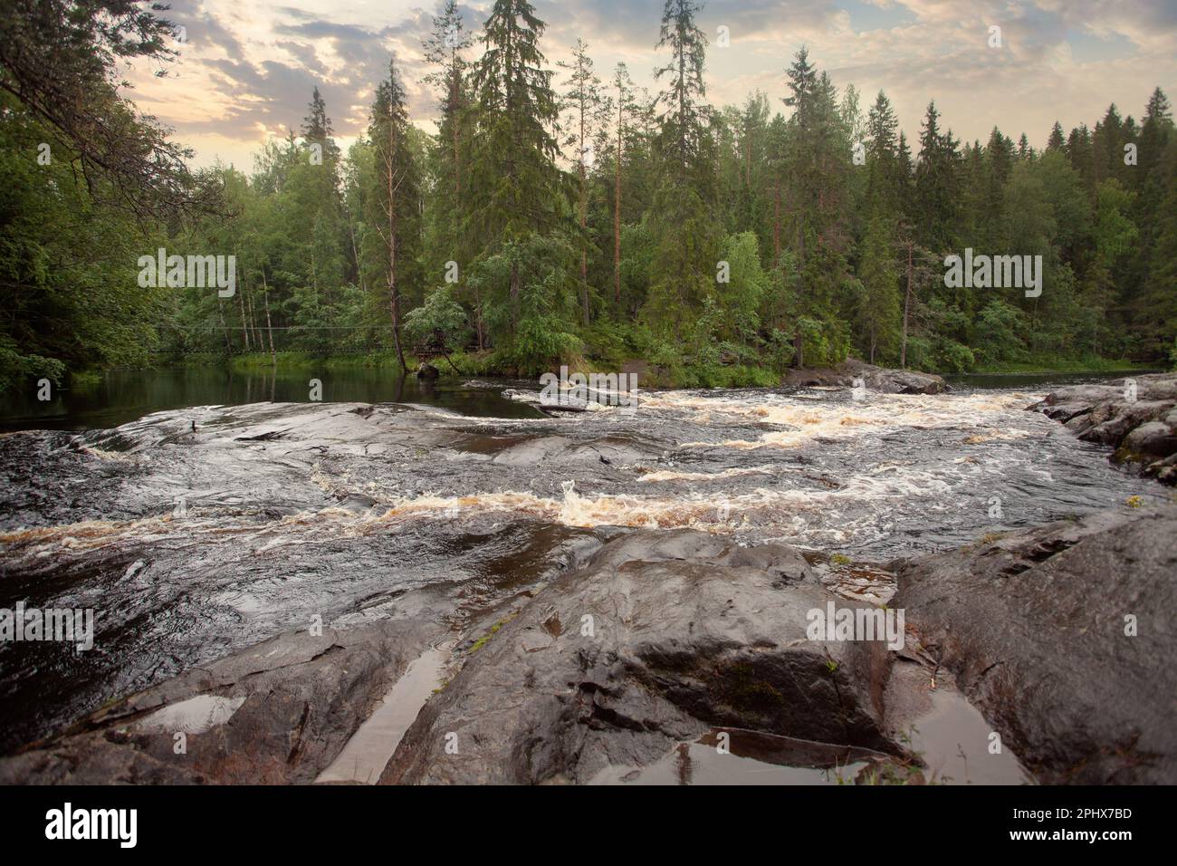 Mountain river, cute fast water flow in green woods Stock Photo - Alamy