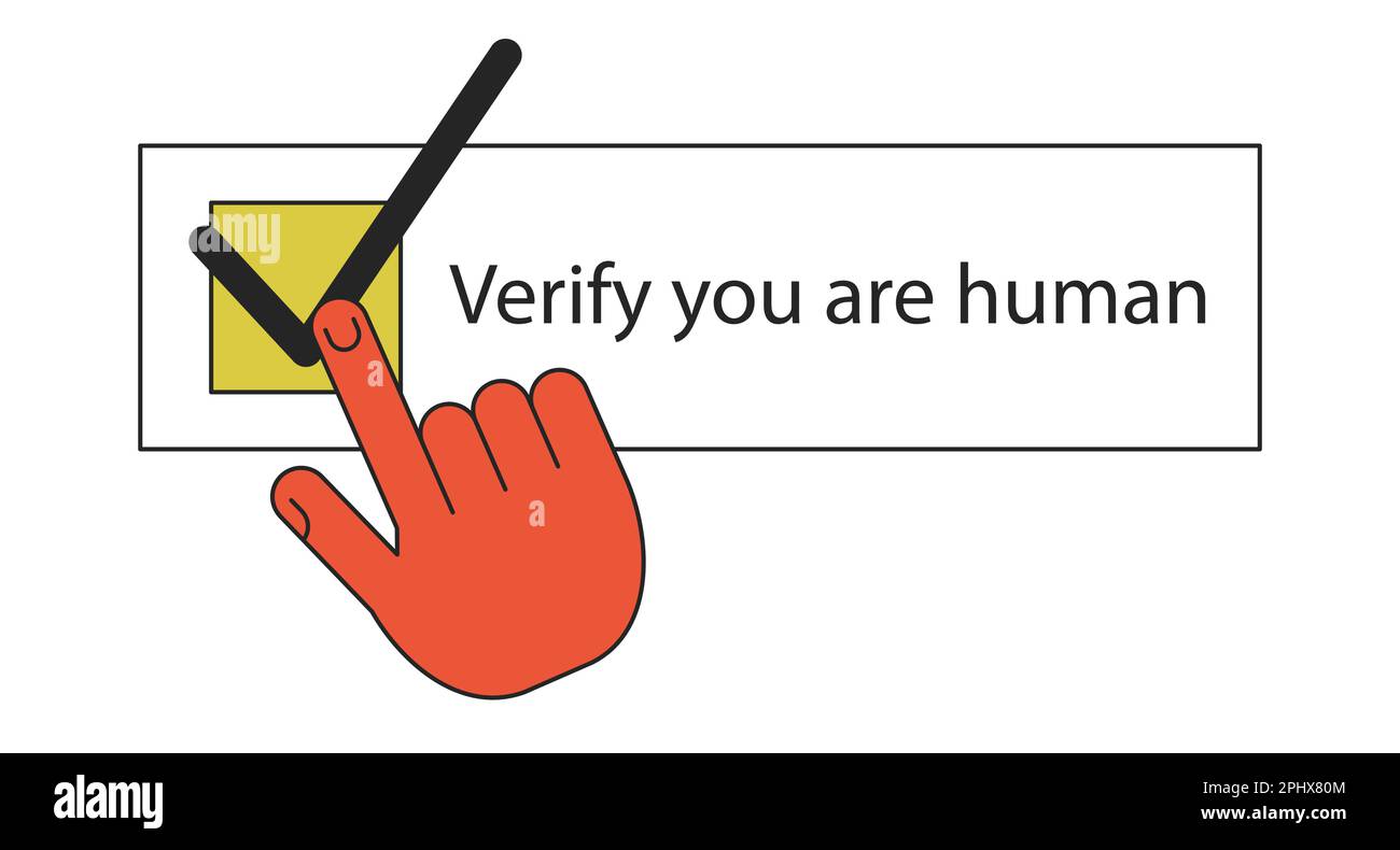 Human verification line concept vector spot illustration Stock Vector Image & Art - Alamy