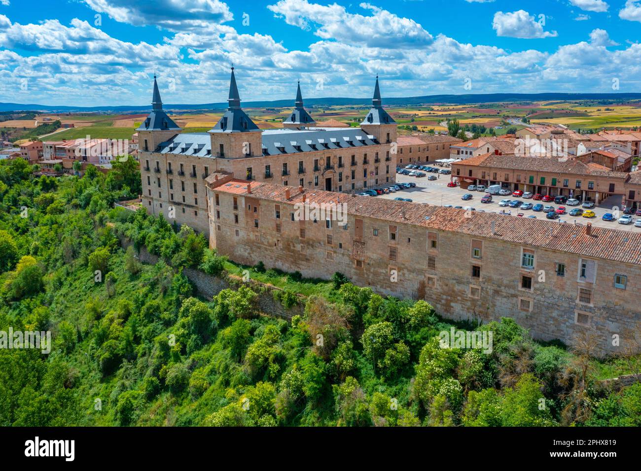 Panorama view of Spanish town Lerma Stock Photo - Alamy