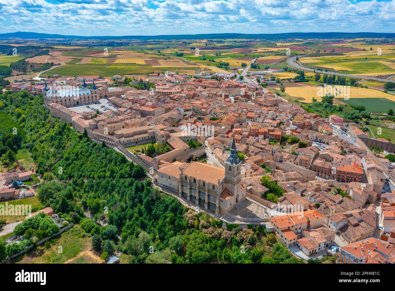 Panorama view of Spanish town Lerma Stock Photo - Alamy