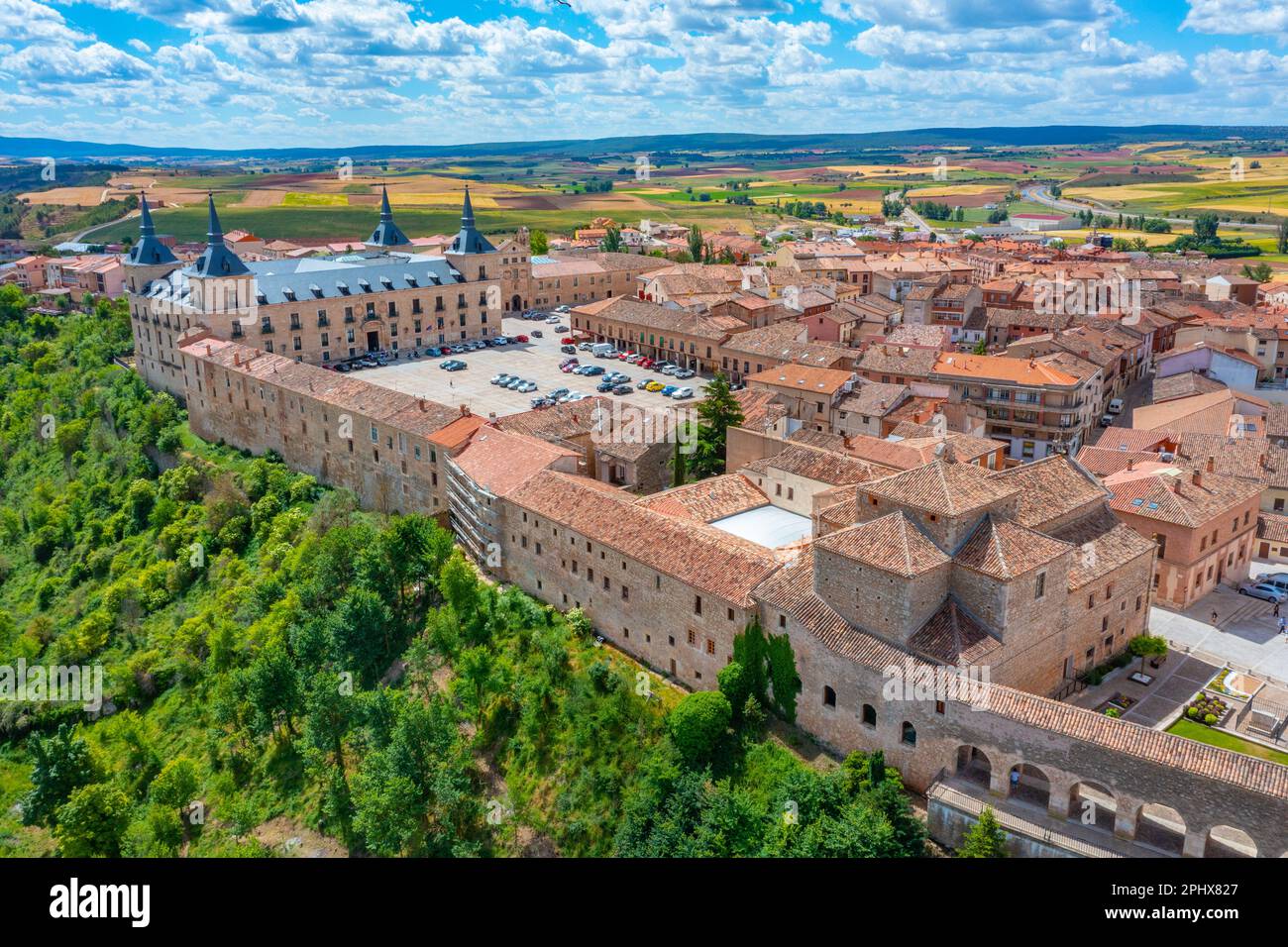 Panorama view of Spanish town Lerma Stock Photo - Alamy
