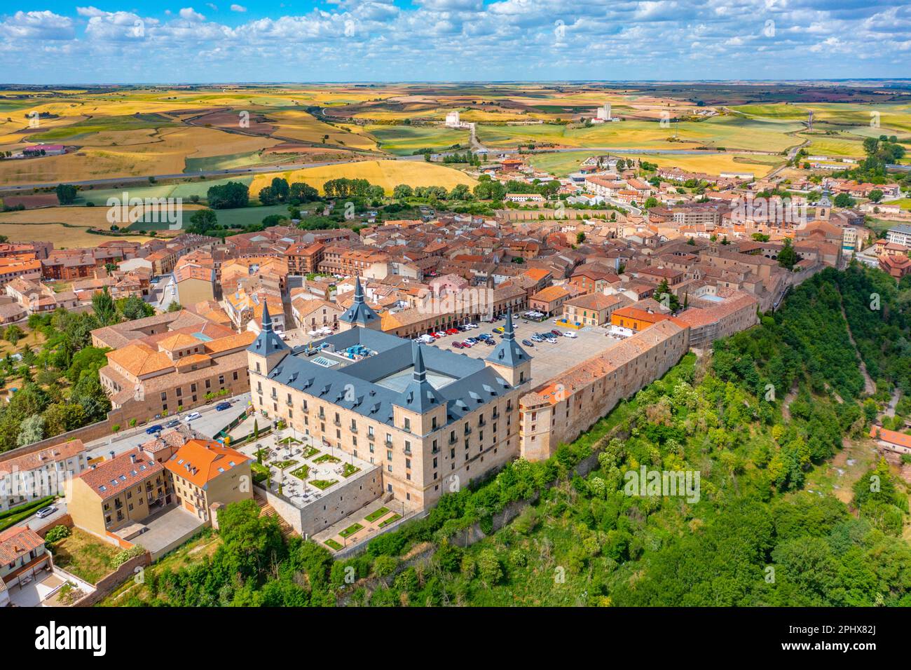 Panorama view of Spanish town Lerma Stock Photo - Alamy