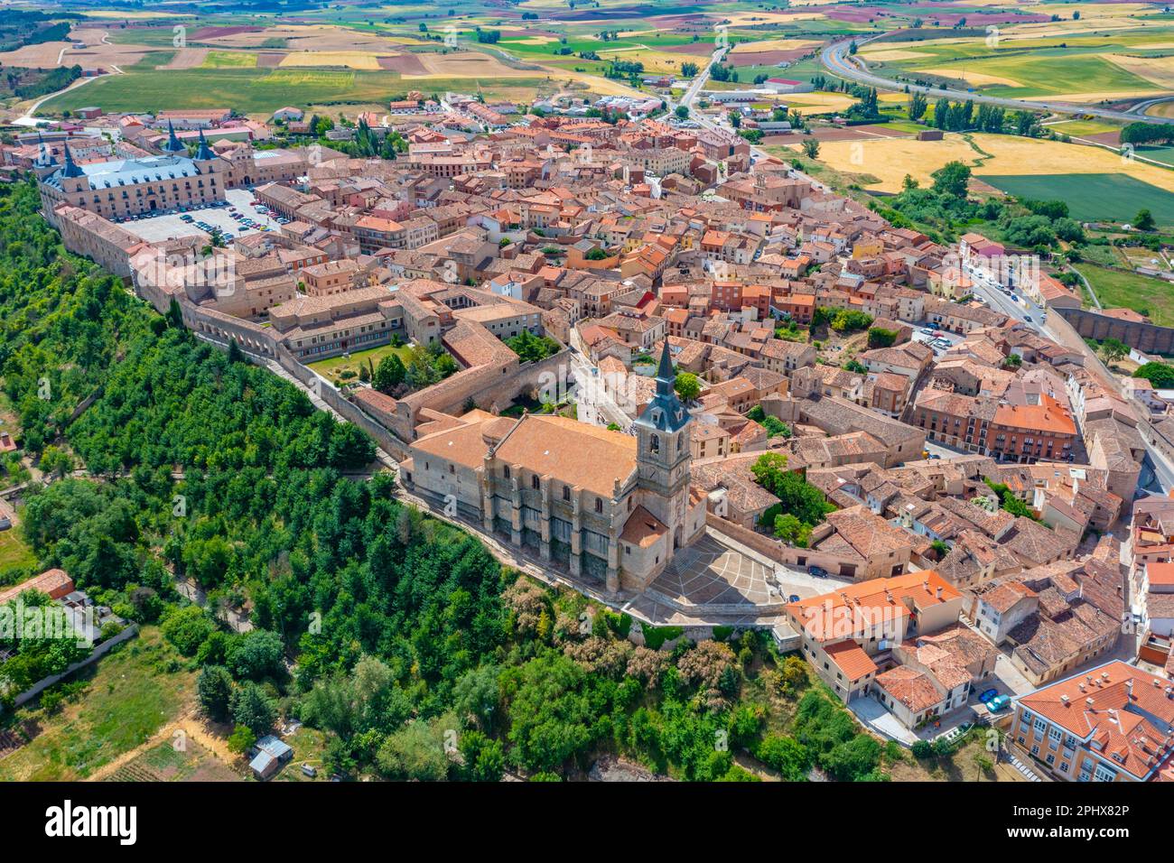 Panorama view of Spanish town Lerma Stock Photo - Alamy