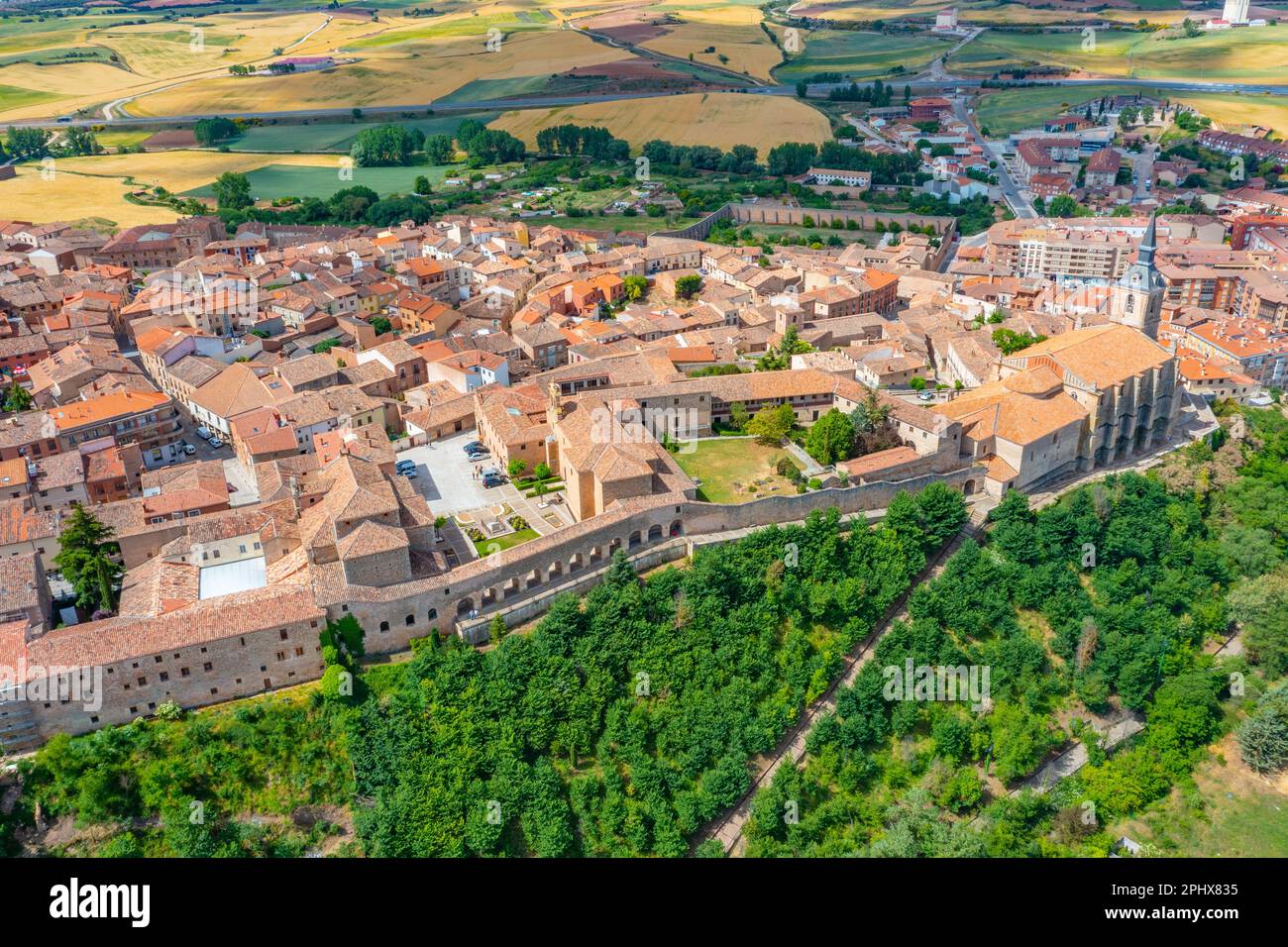 Panorama view of Spanish town Lerma Stock Photo - Alamy