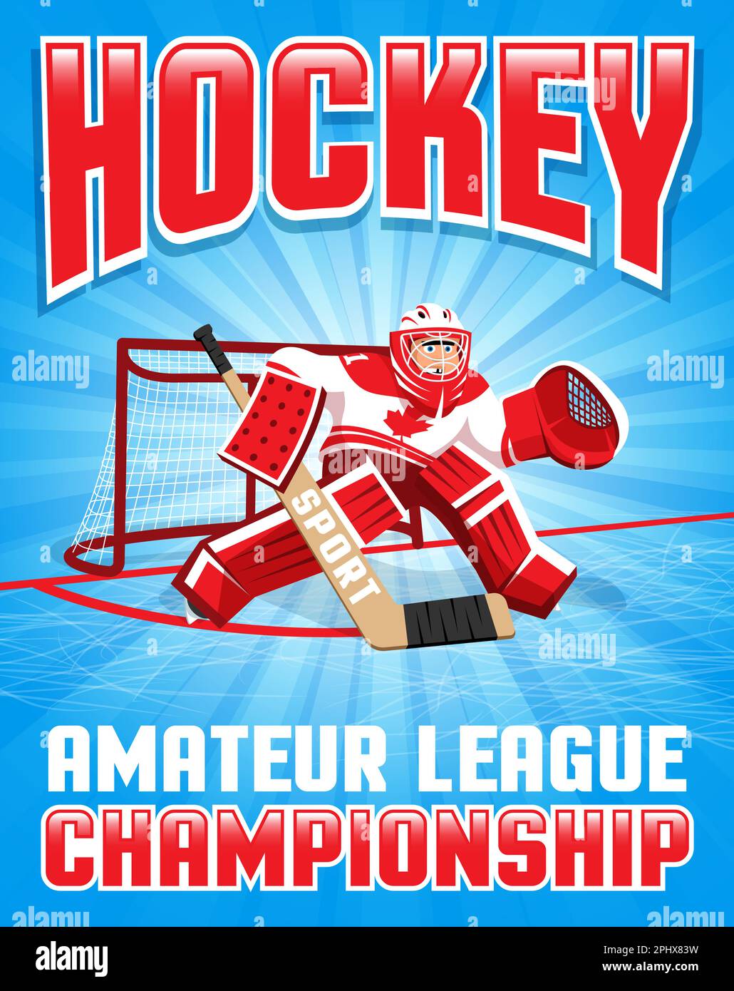 Hockey poster with the goalie in action Stock Vector Image & Art - Alamy