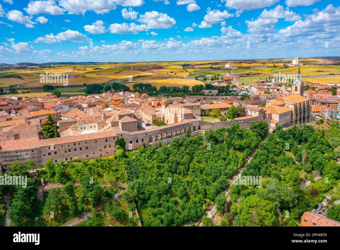 Panorama view of Spanish town Lerma Stock Photo - Alamy