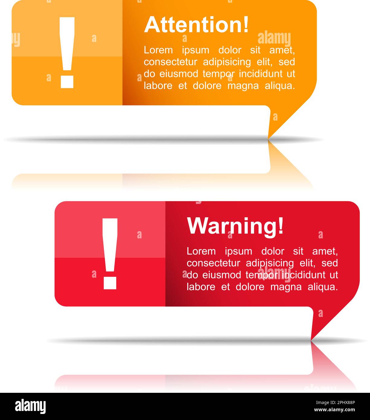 Attention and warning banners, vector eps10 illustration Stock Vector ...