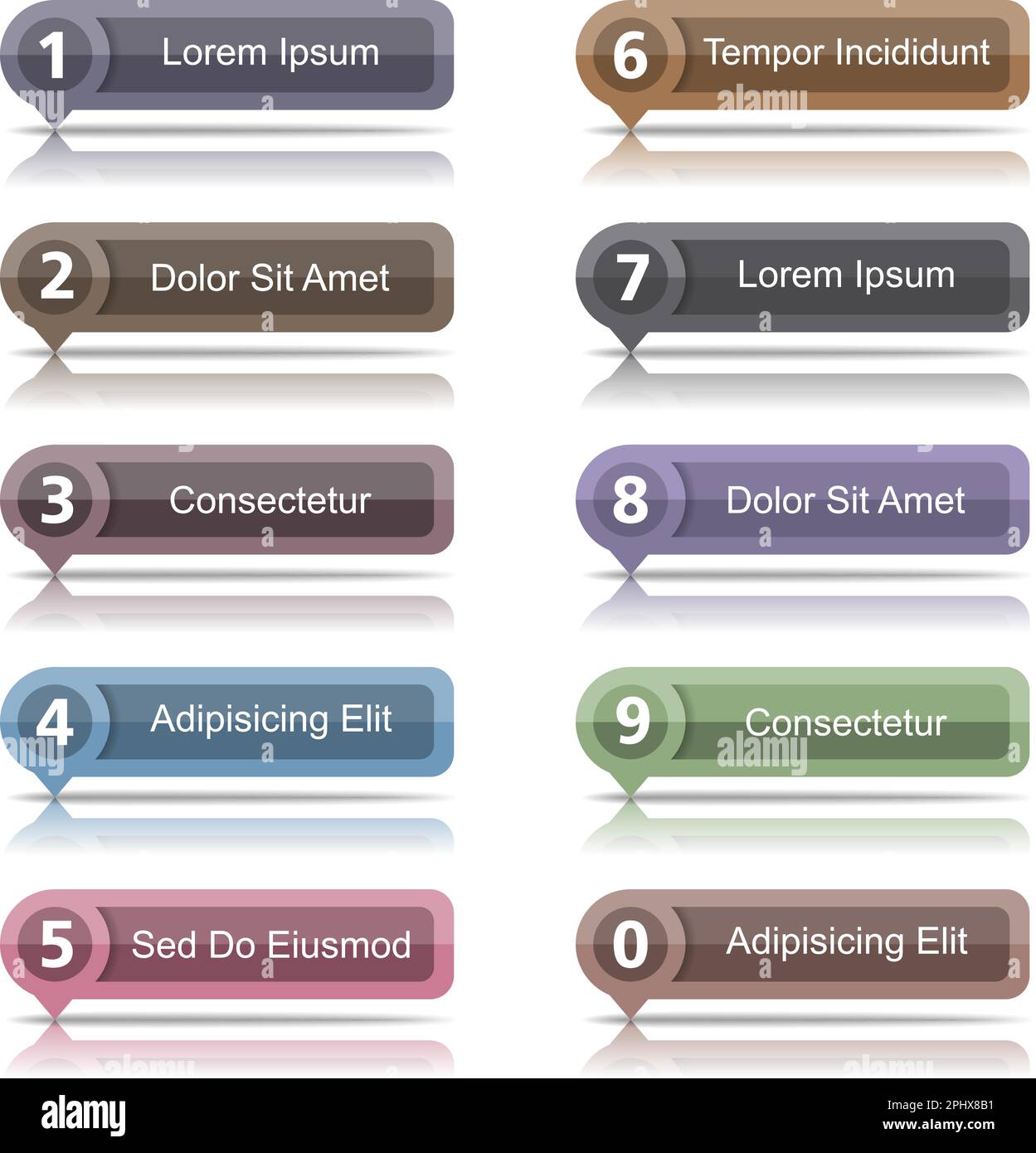 Set of design elements with numbers and place for your text, vector ...