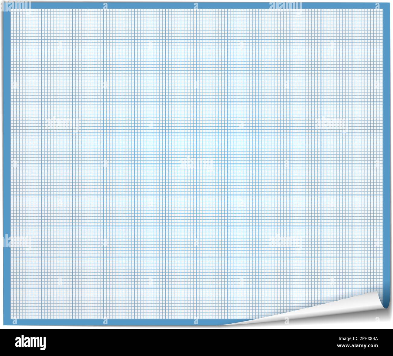 Graph paper with curl on white background, vector eps10 illustration ...