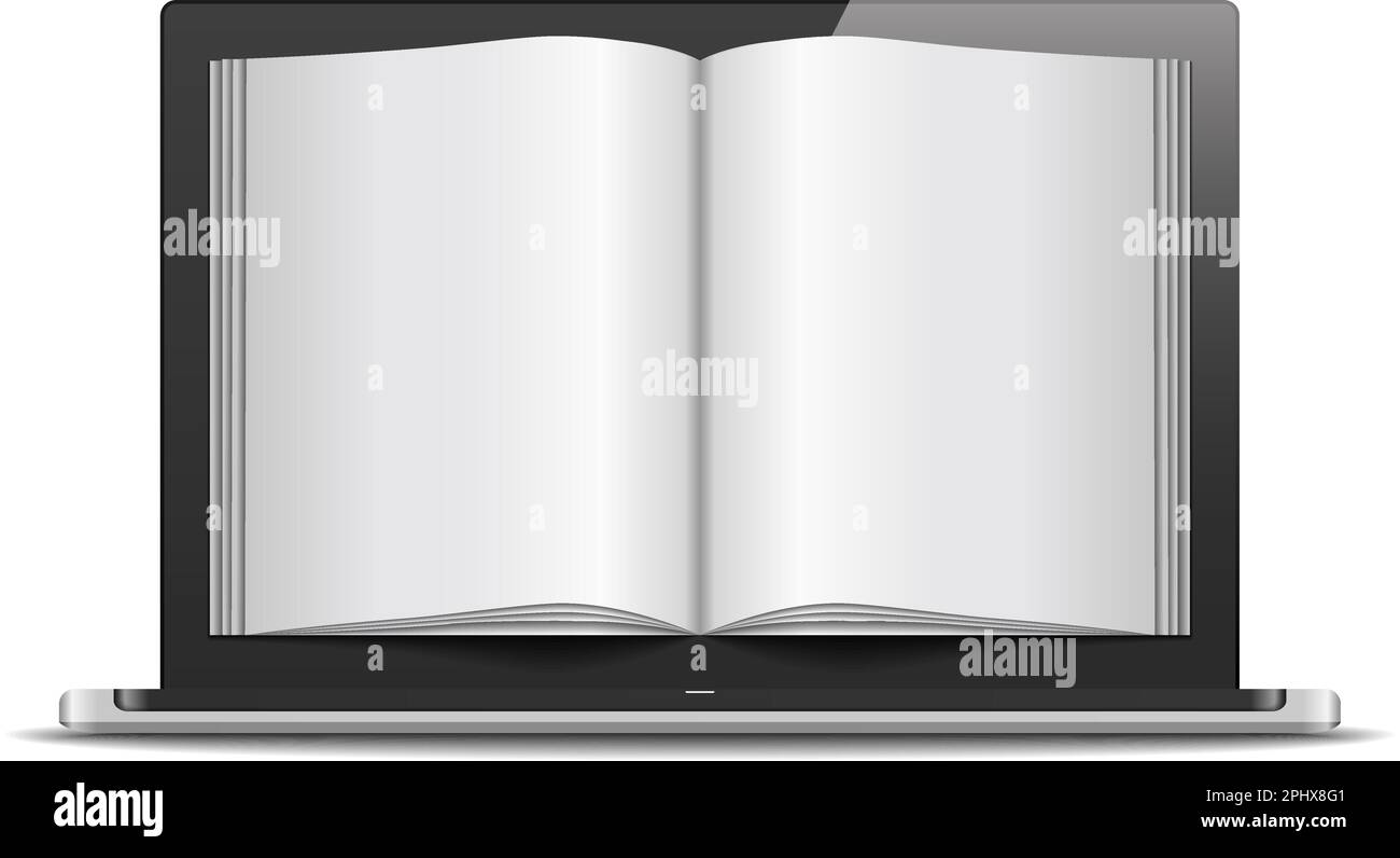 Magazine in laptop, vector eps10 illustration Stock Vector Image & Art ...