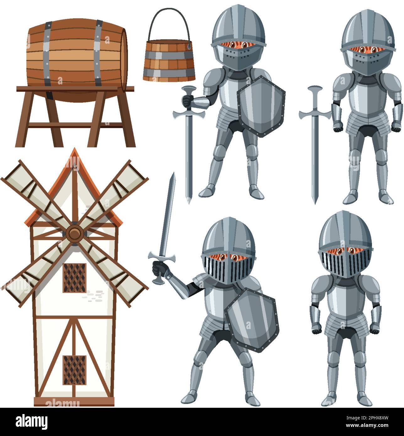 Set of medieval object illustration Stock Vector Image & Art - Alamy