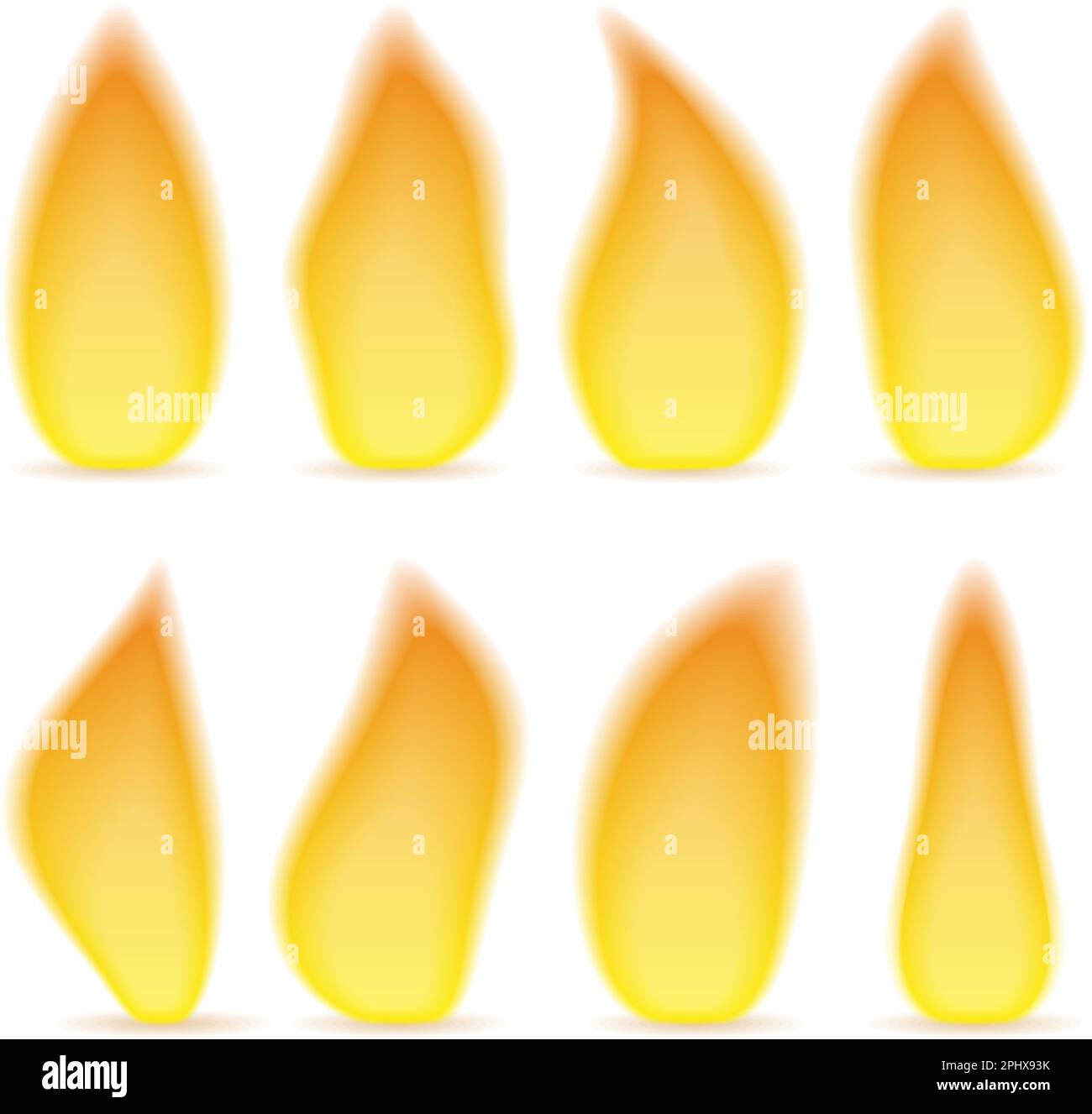Transparent flame of different shapes, vector eps10 illustration Stock ...