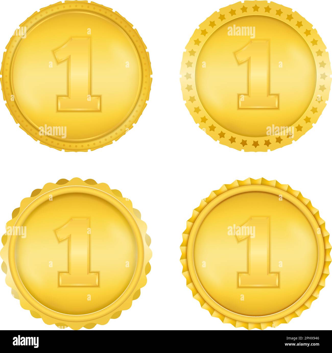 Four gold medals Stock Vector Images - Alamy