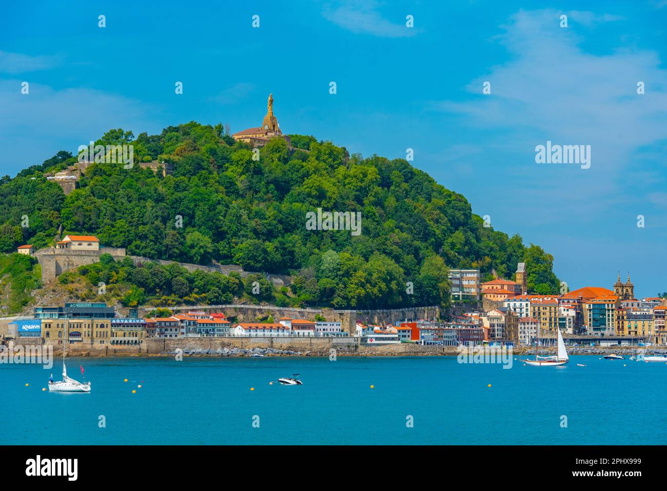 Monte Urgull at Spanish town San Sebastian Stock Photo - Alamy