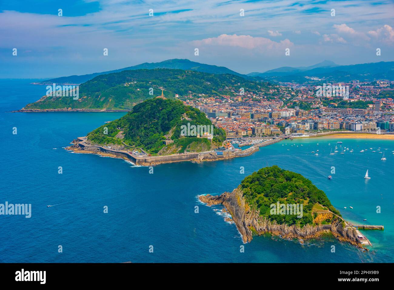 Panorama view of San Sebastian from Monte Igueldo, Spain Stock Photo ...