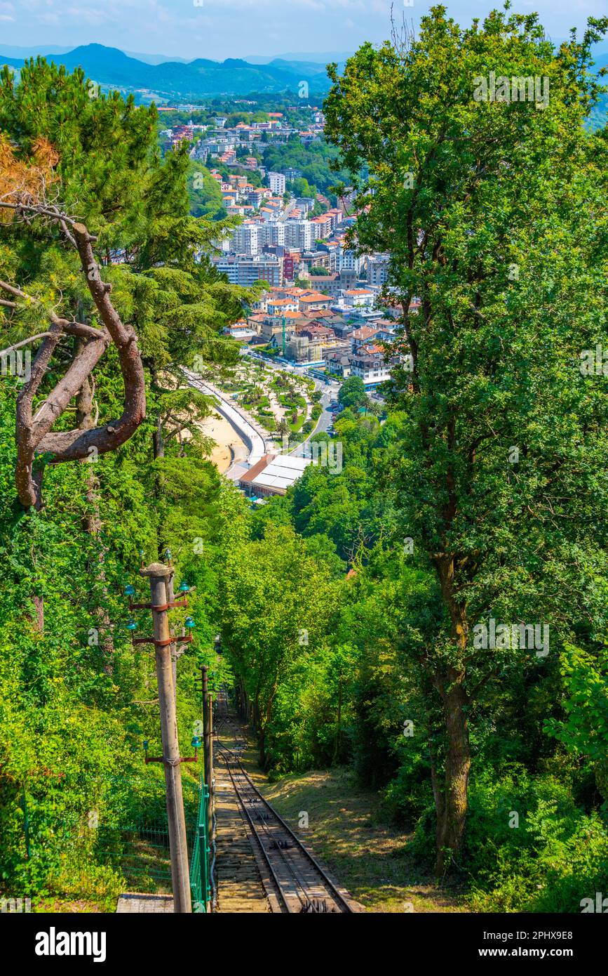 Funicular leading to Monte Igualdo in San Sebastian, Spain Stock Photo ...