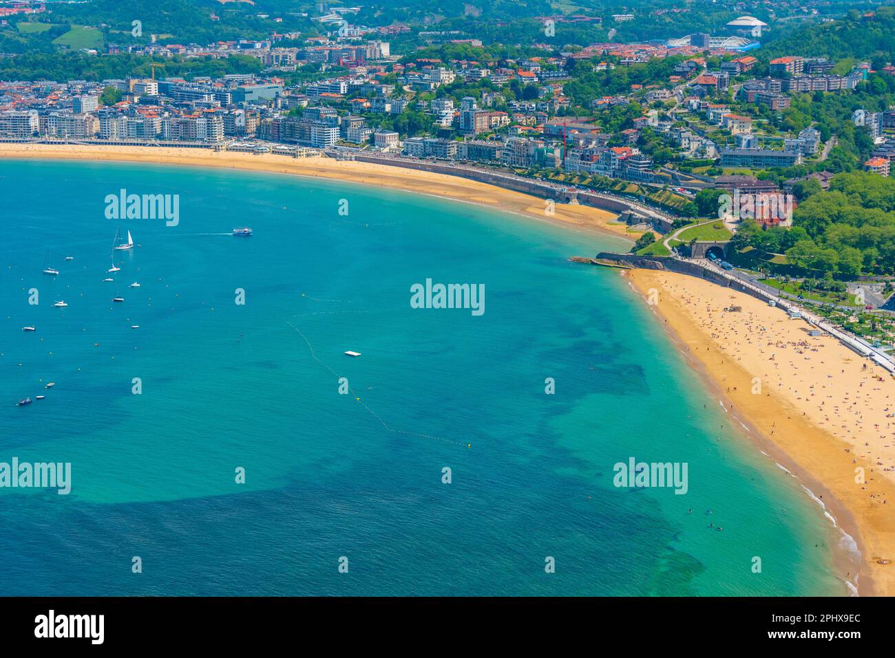 Panorama view of San Sebastian from Monte Igueldo, Spain Stock Photo ...