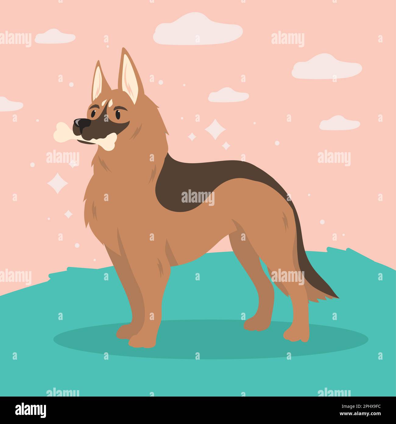 german shepherd dog mascot character Stock Vector Image & Art - Alamy