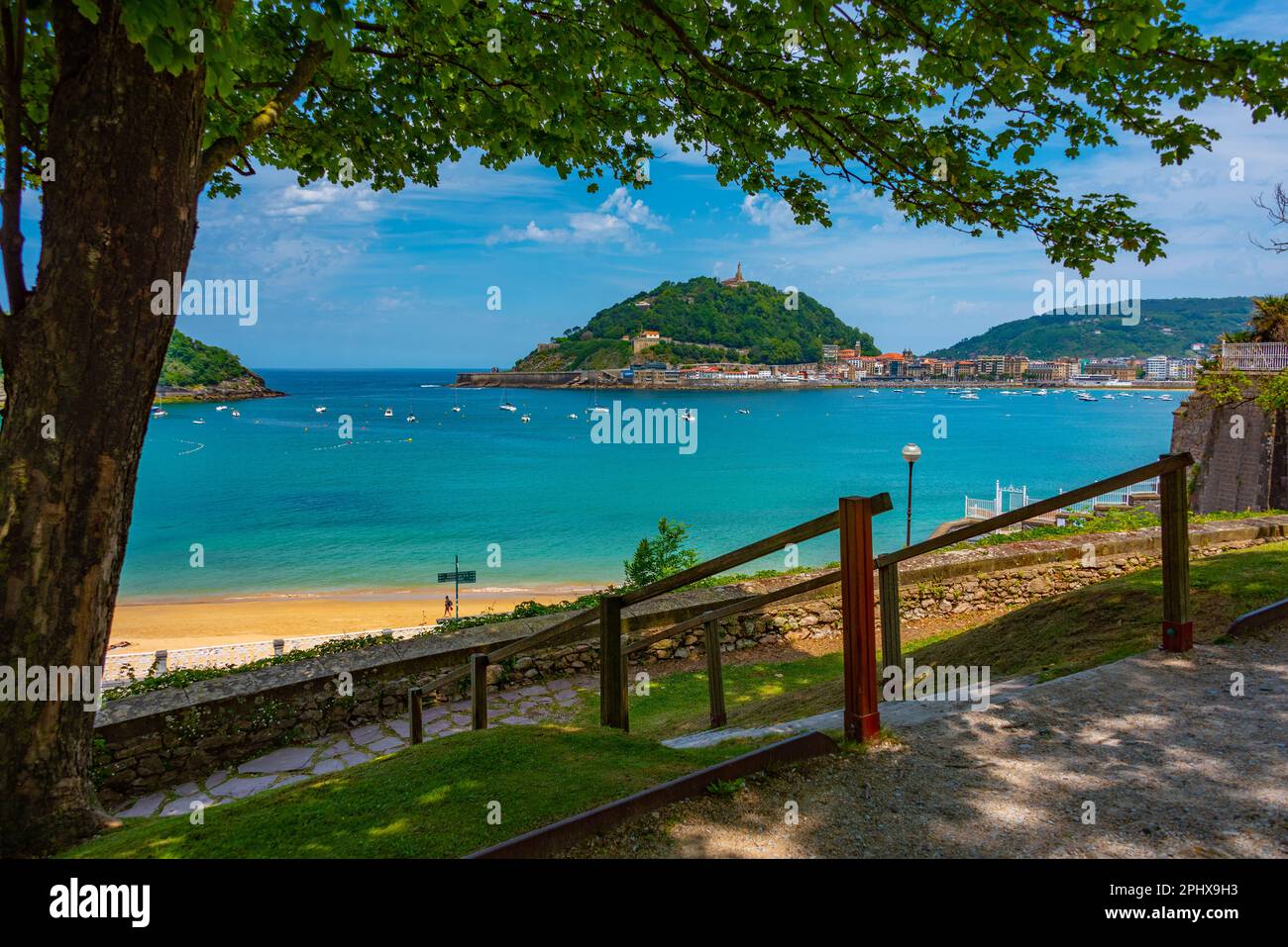 Monte Urgull at Spanish town San Sebastian Stock Photo - Alamy