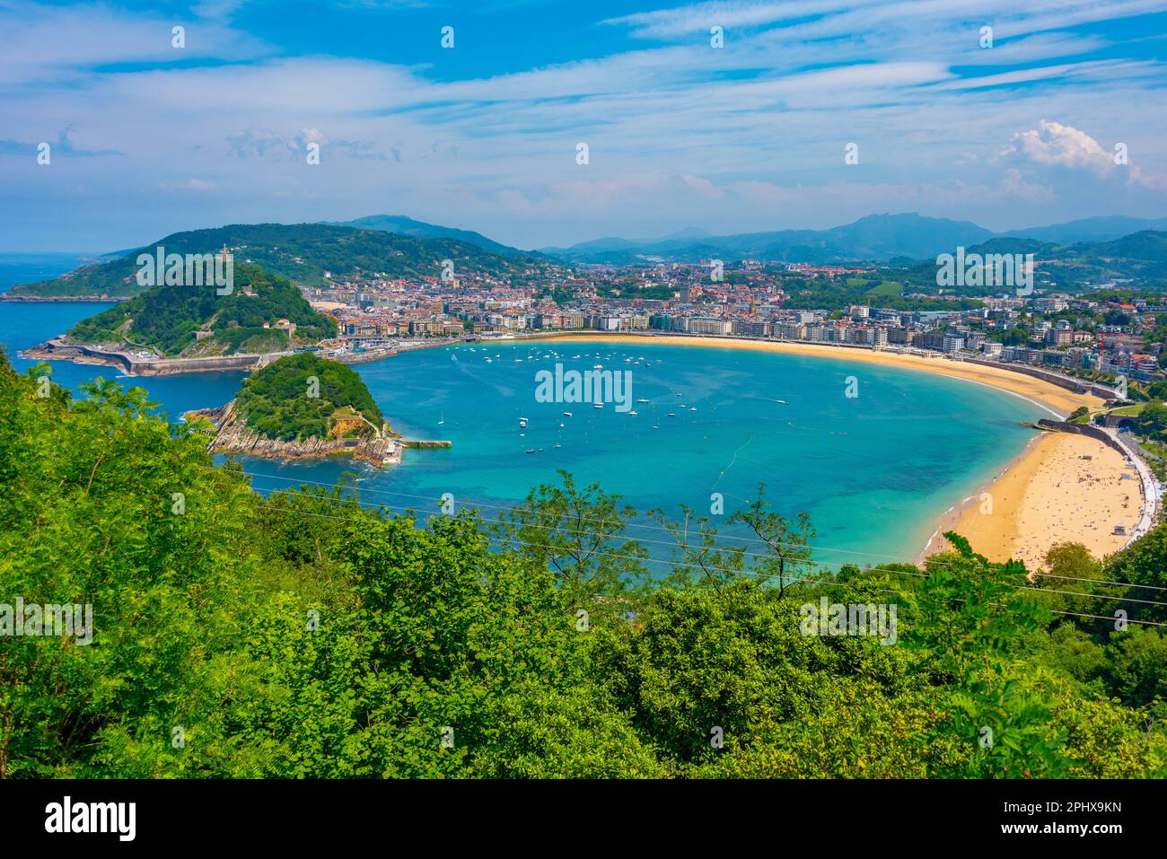 Panorama view of San Sebastian from Monte Igueldo, Spain Stock Photo ...