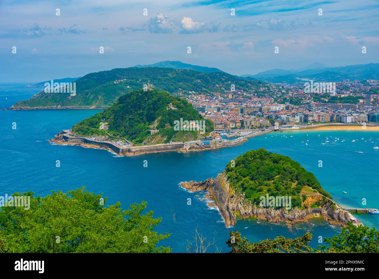 Panorama view of San Sebastian from Monte Igueldo, Spain Stock Photo ...