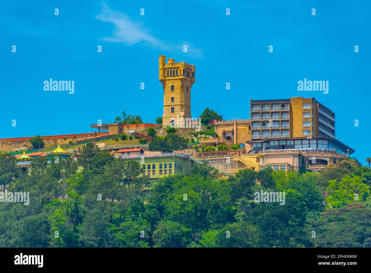 Monte Igueldo amusement park at San Sebastian, Spain Stock Photo - Alamy
