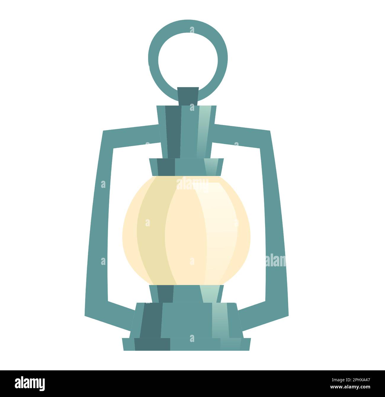 Vintage oil lamp, old gas lantern. Vector cartoon icon of antique glass ...