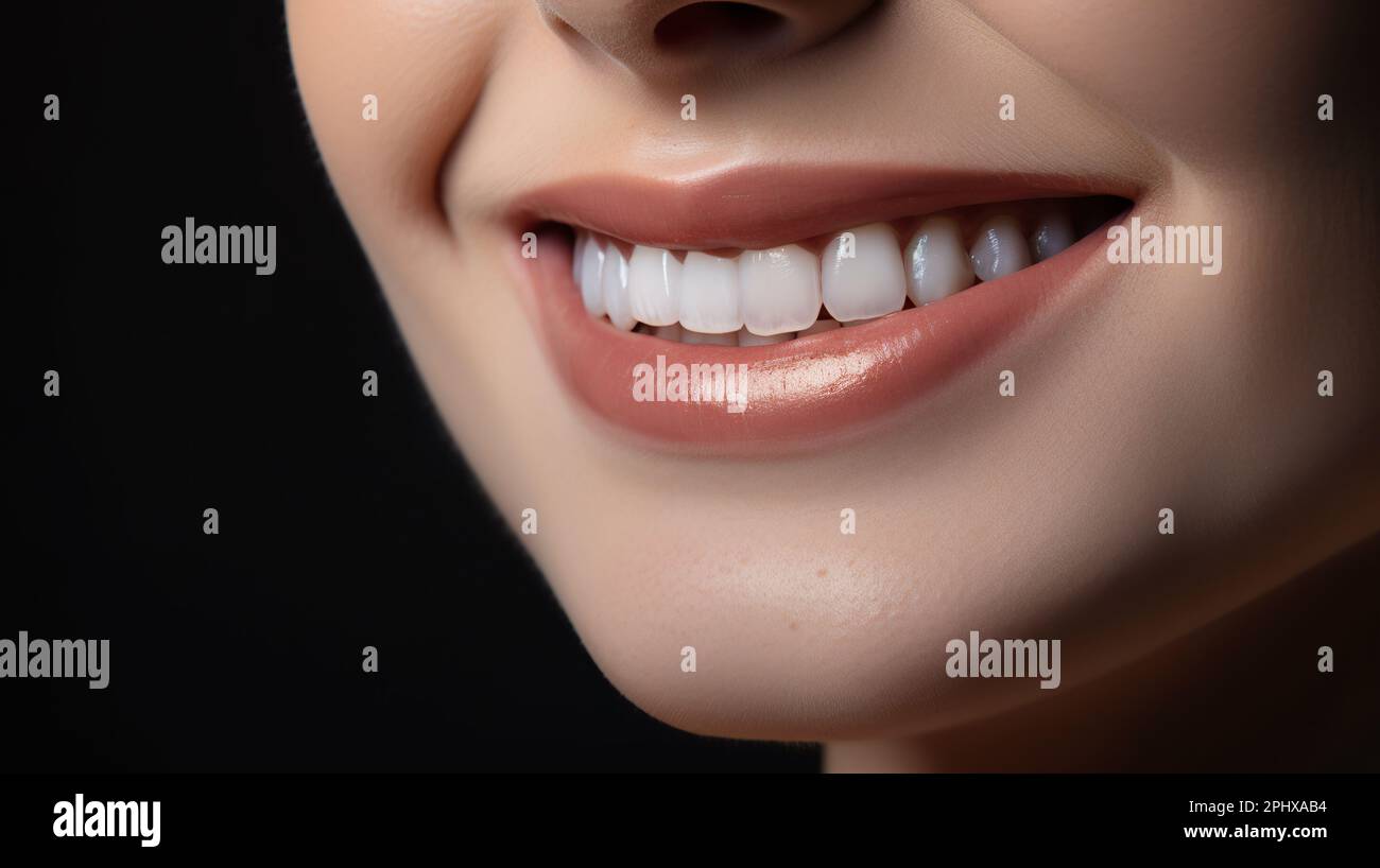 Perfect White Smile of woman, dentist examine womans teeth, mouth ...