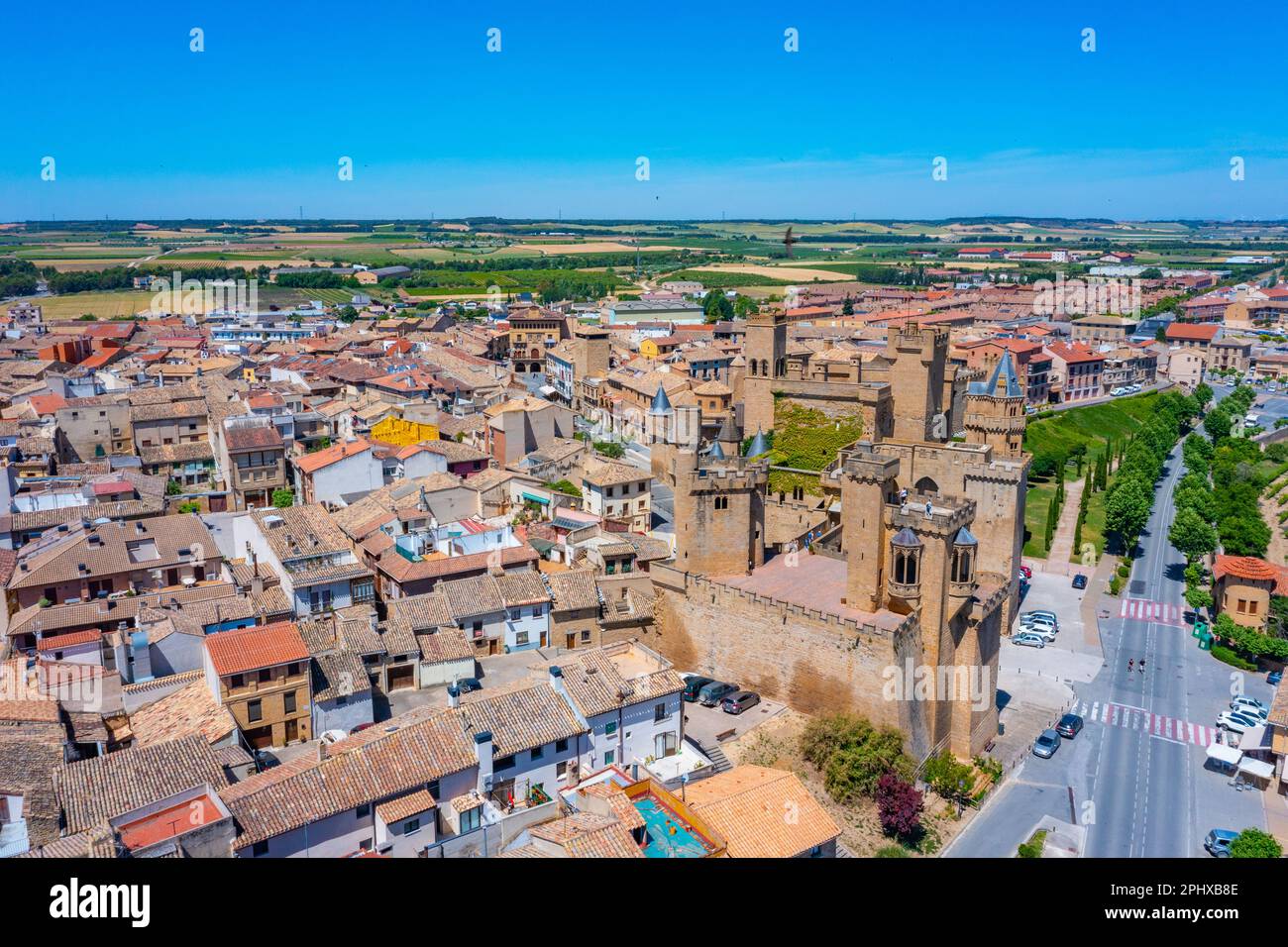 Panorama view of Royal Palace of Olite in Spain Stock Photo - Alamy