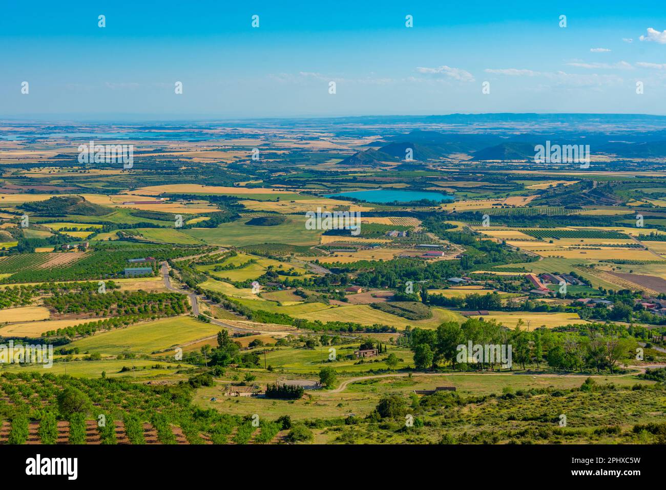 Agricultural landscape of Aragon region in Spain Stock Photo - Alamy