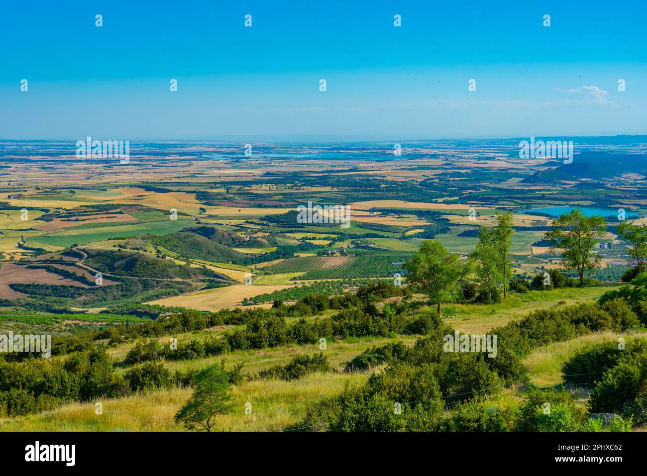Agricultural landscape of Aragon region in Spain Stock Photo - Alamy