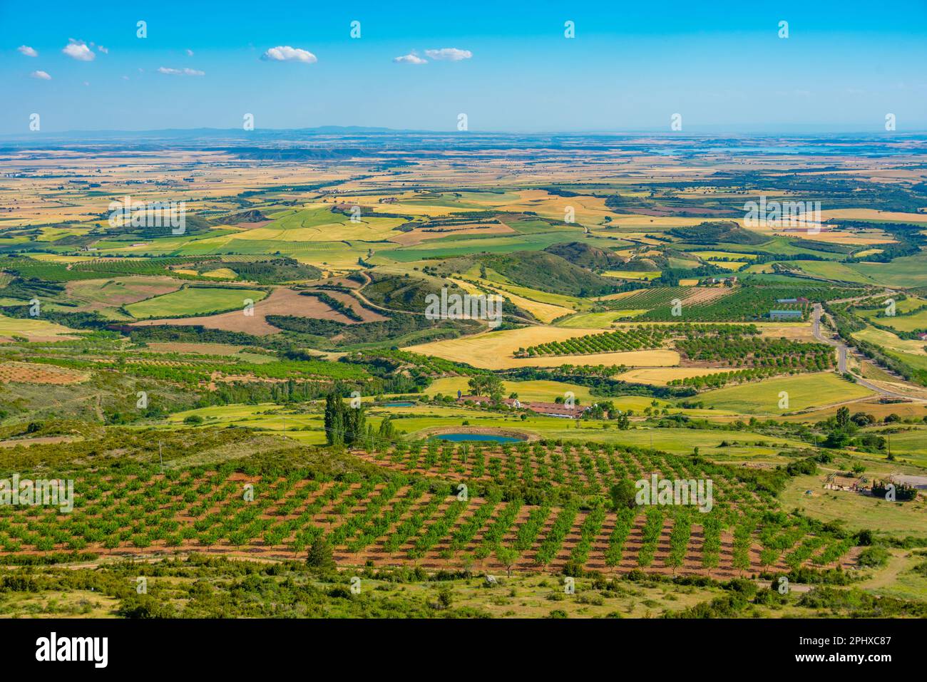 Agricultural landscape of Aragon region in Spain Stock Photo - Alamy