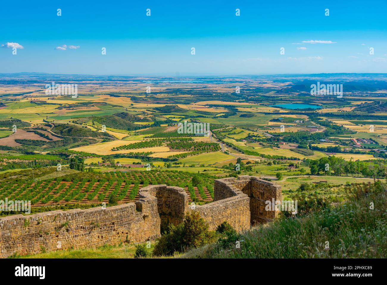 Agricultural landscape of Aragon region in Spain Stock Photo - Alamy