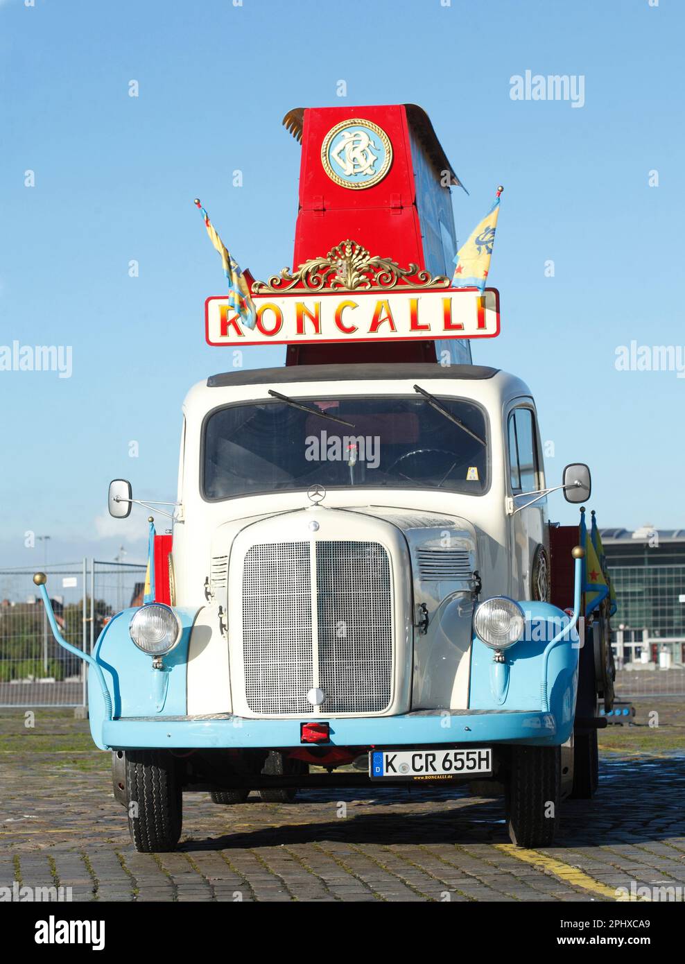 Circus Roncalli old Mercedes van, showman vehicle, Germany Stock Photo ...