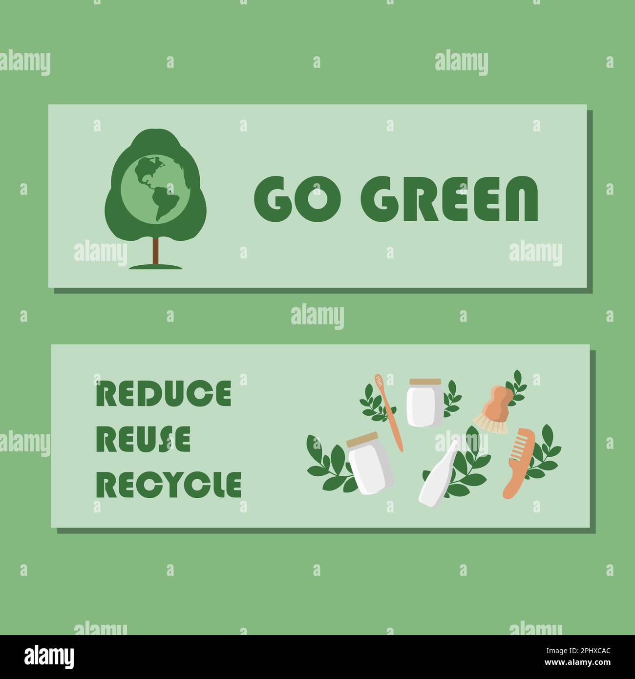 Eco flyer with lettering Go Green. Poster, card, label, and banner ...