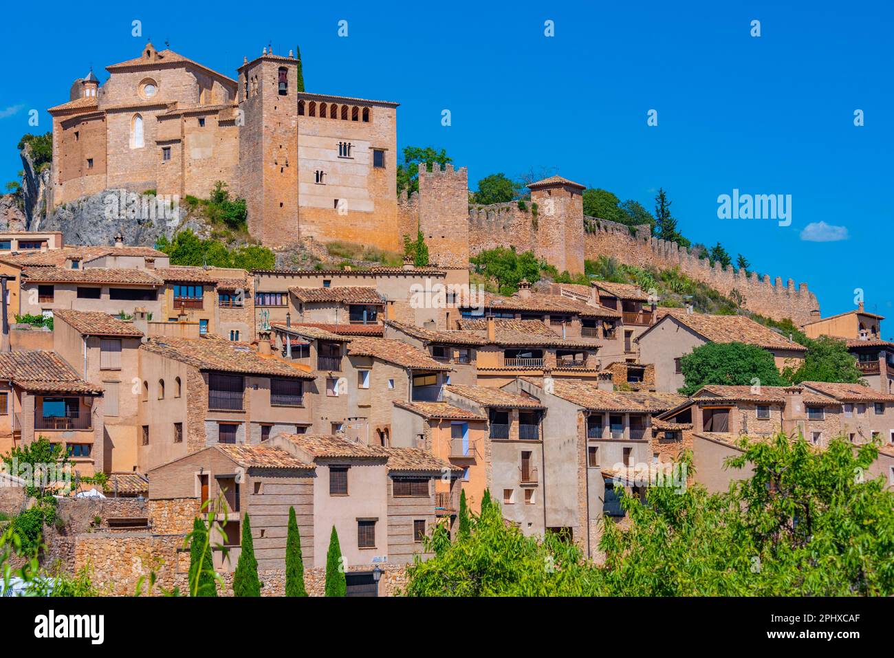Panorama view of Alquezar village in Spain Stock Photo - Alamy