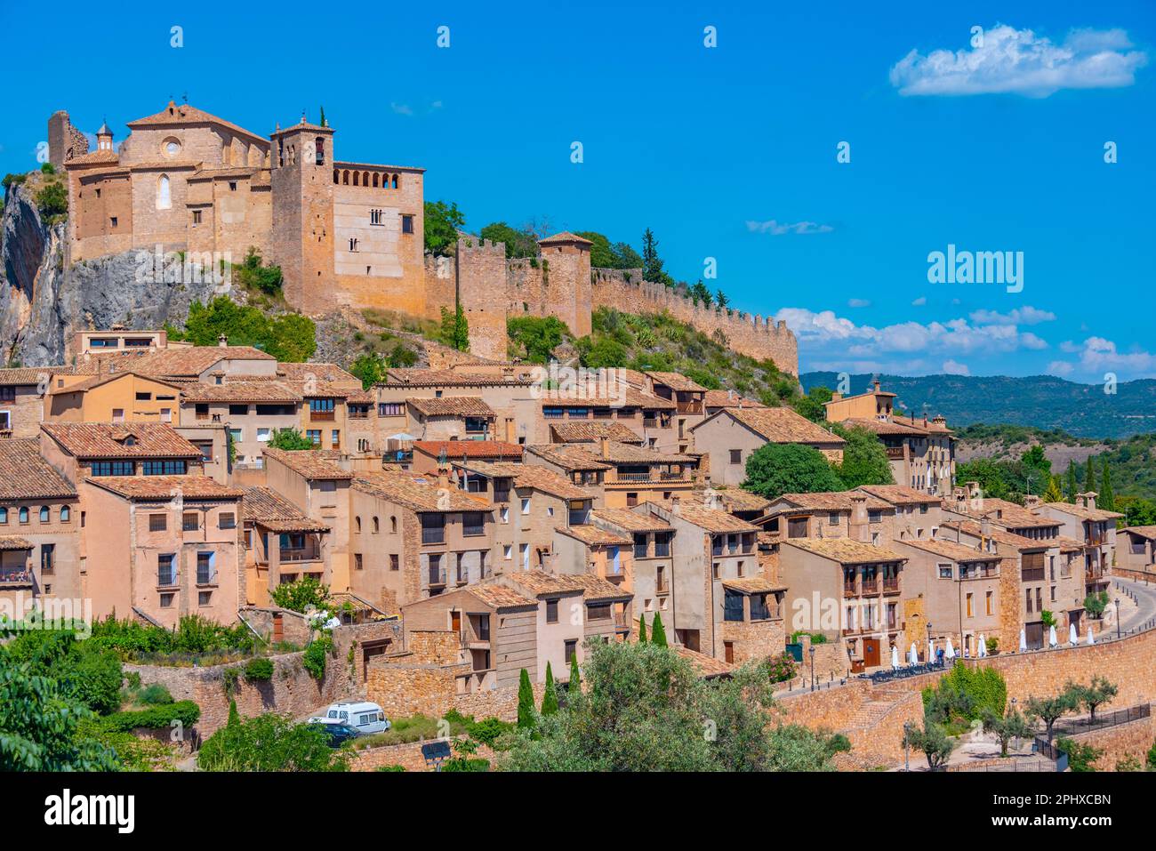 Panorama view of Alquezar village in Spain Stock Photo - Alamy
