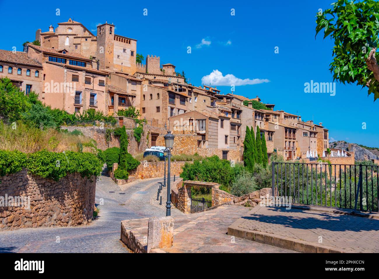 Panorama view of Alquezar village in Spain Stock Photo - Alamy