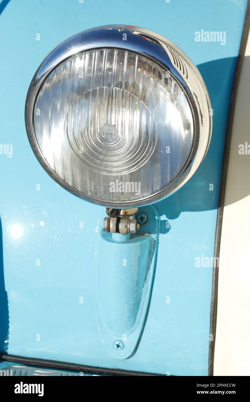 Car headlights on grille of old Mercedes van, Germany Stock Photo - Alamy