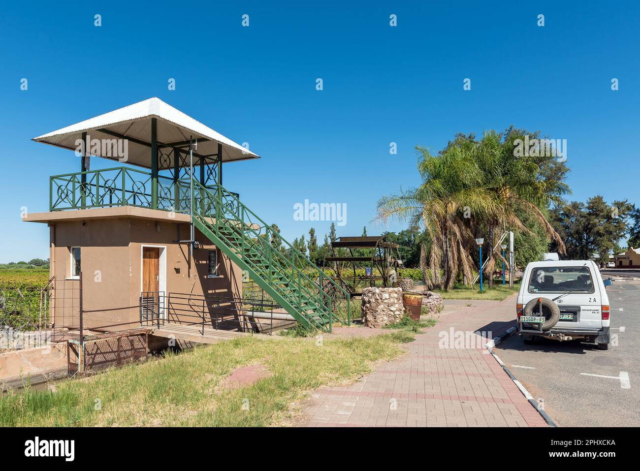 Keimoes, South Africa - Feb 25, 2023: A viewpoint, irrigation canal ...
