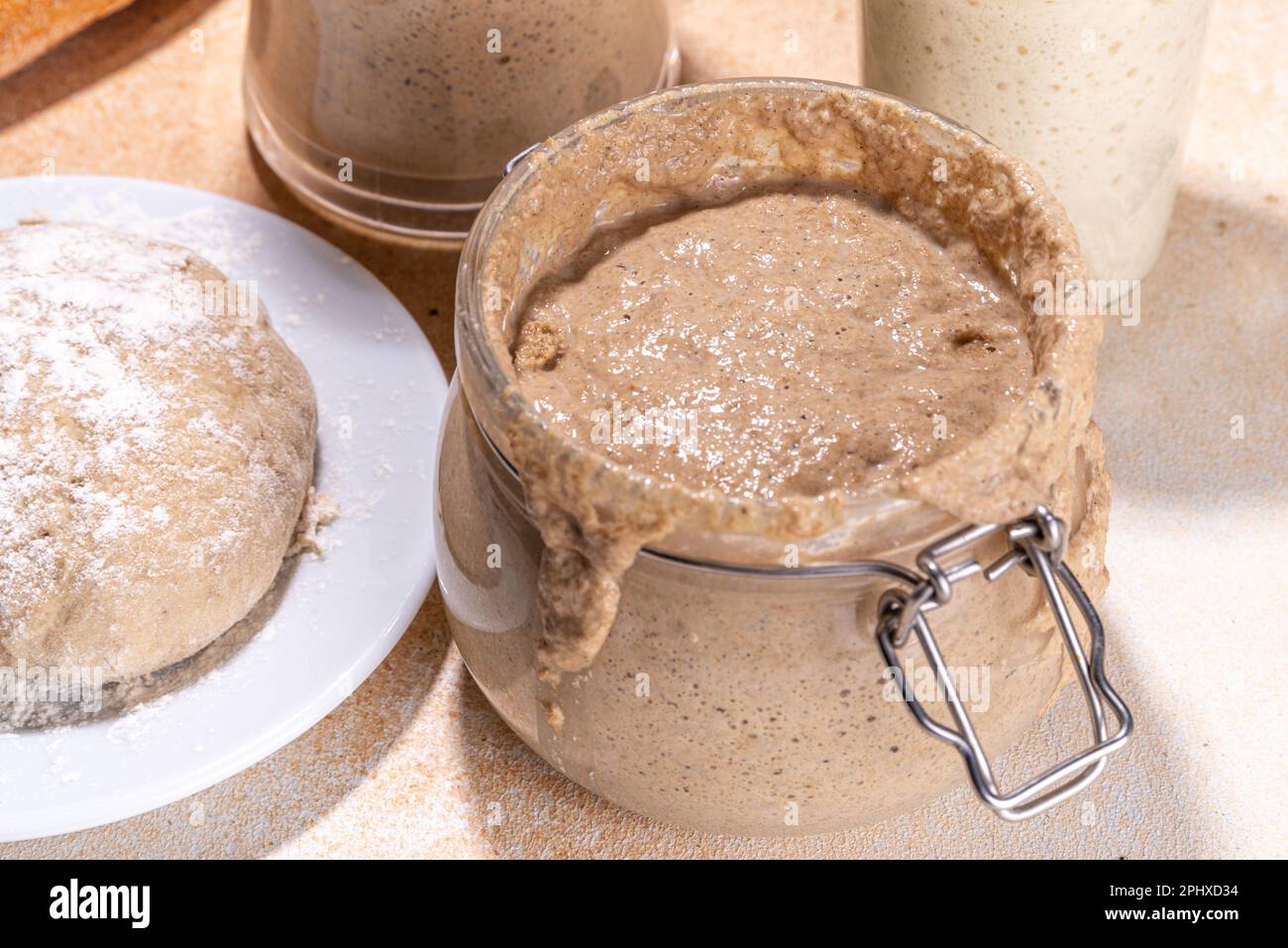 Healthy lifestyle, gluten free fermenting diet. Homemade sourdough ...