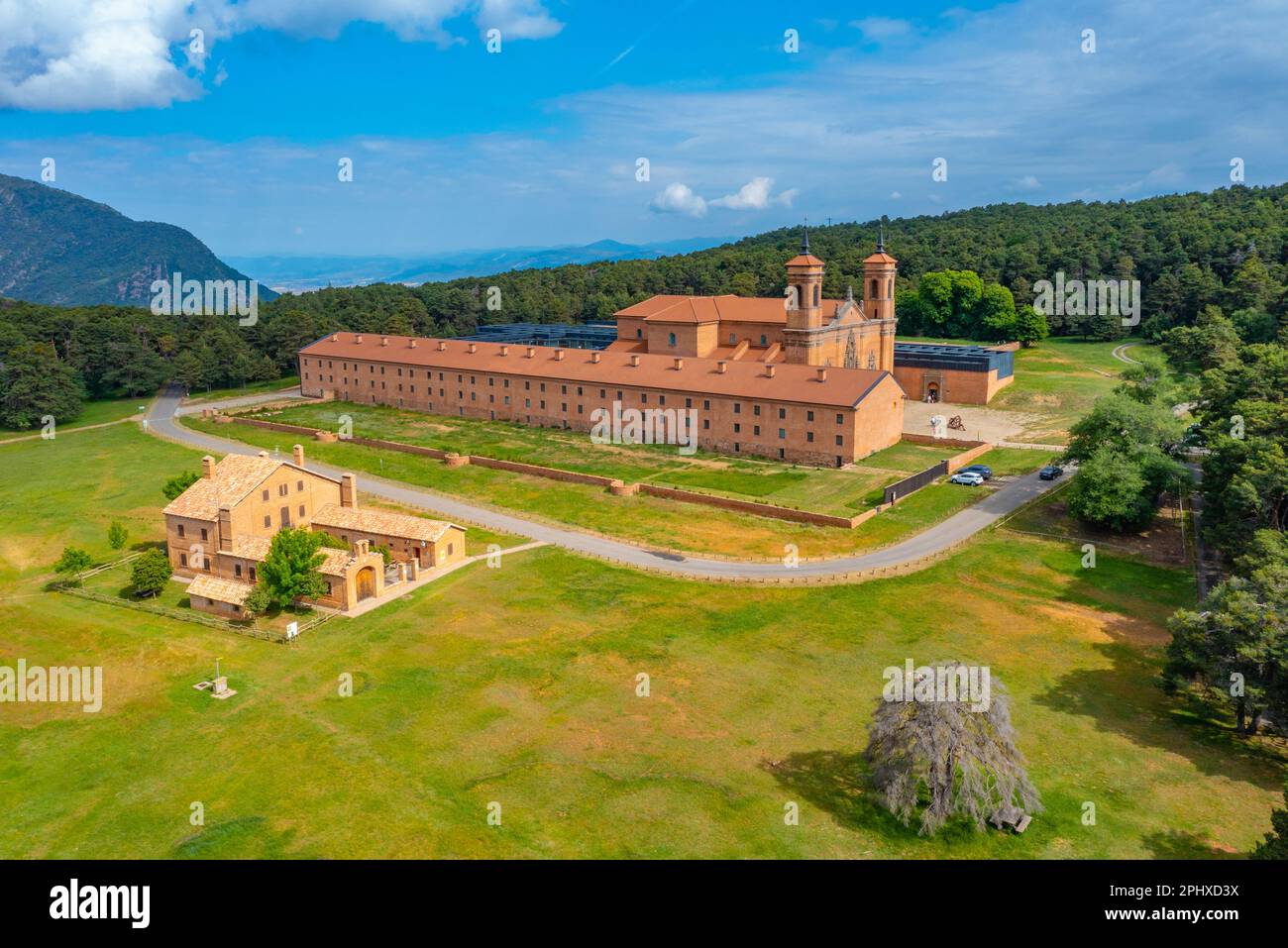 New monastery of San Juan de la Pena near Spanish town Jaca Stock Photo ...