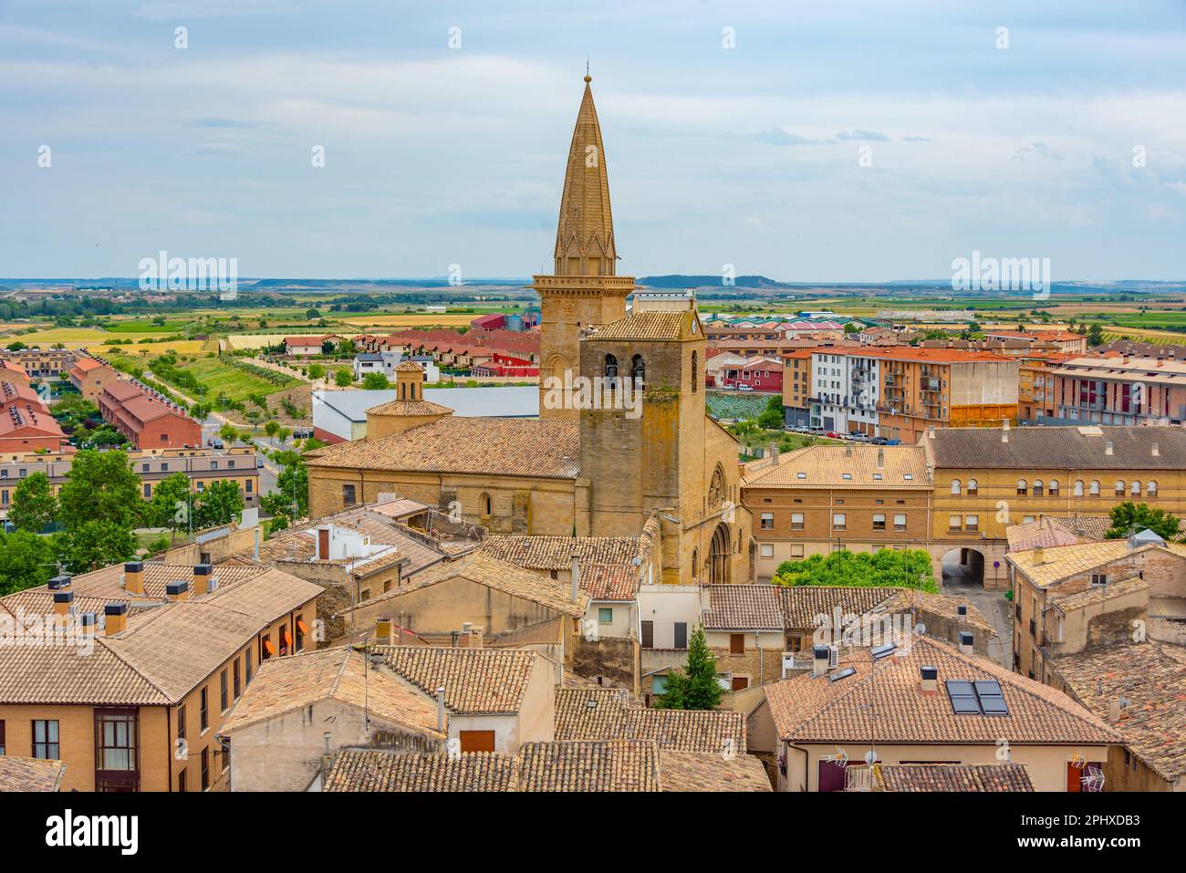 Aerial view of Spanish town Olite Stock Photo - Alamy