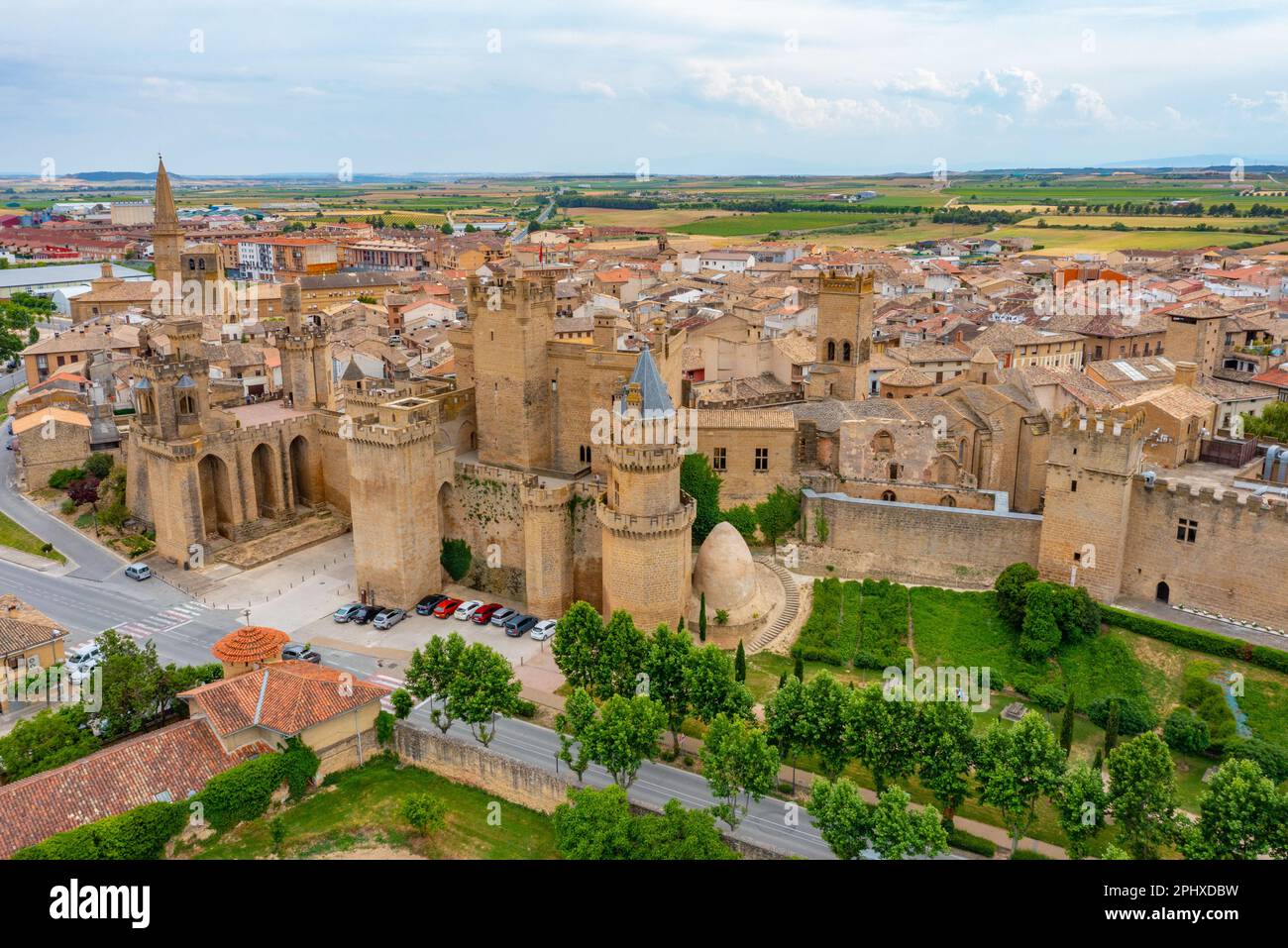 Panorama view of Royal Palace of Olite in Spain Stock Photo - Alamy