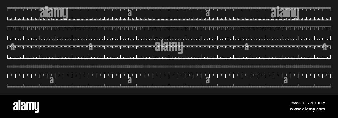 Various measurement scales with divisions. Realistic white scale for ...
