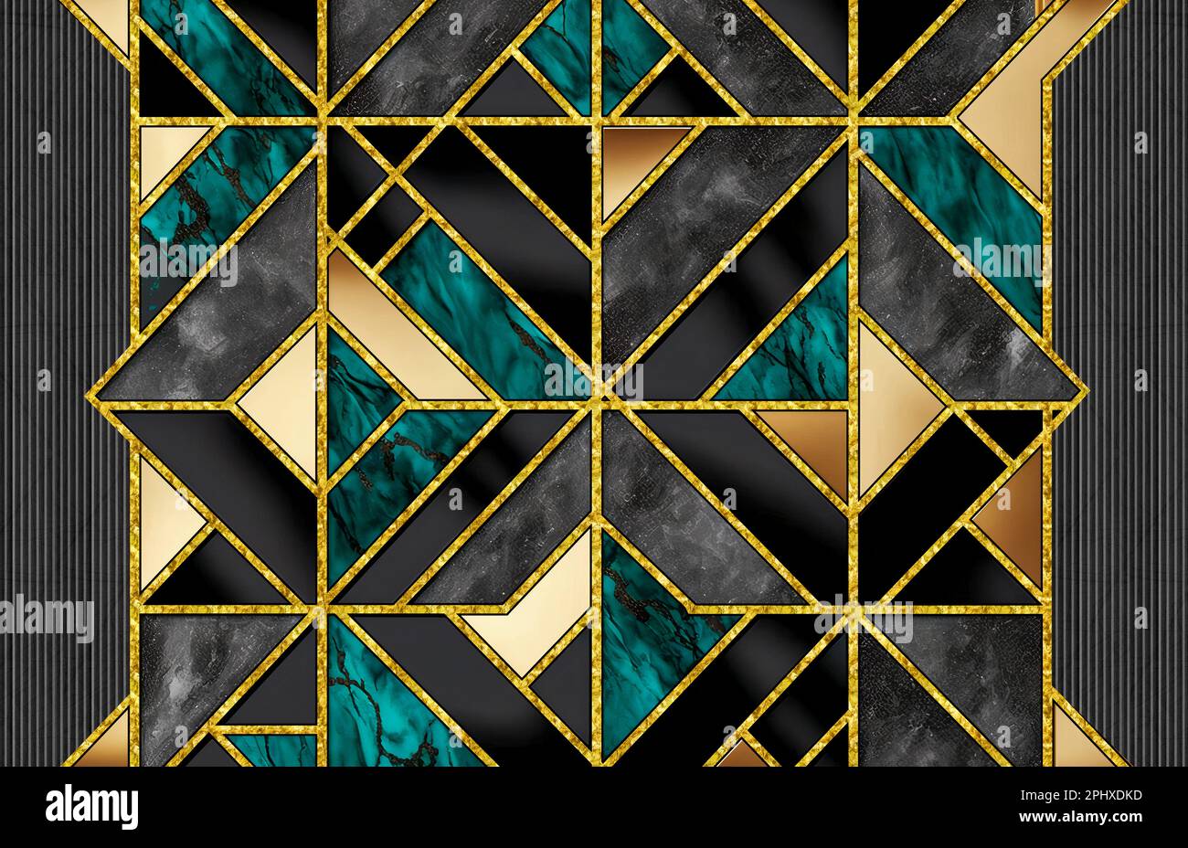 3d abstract marbled wallpaper. dark pattern black and turquoise marble ...